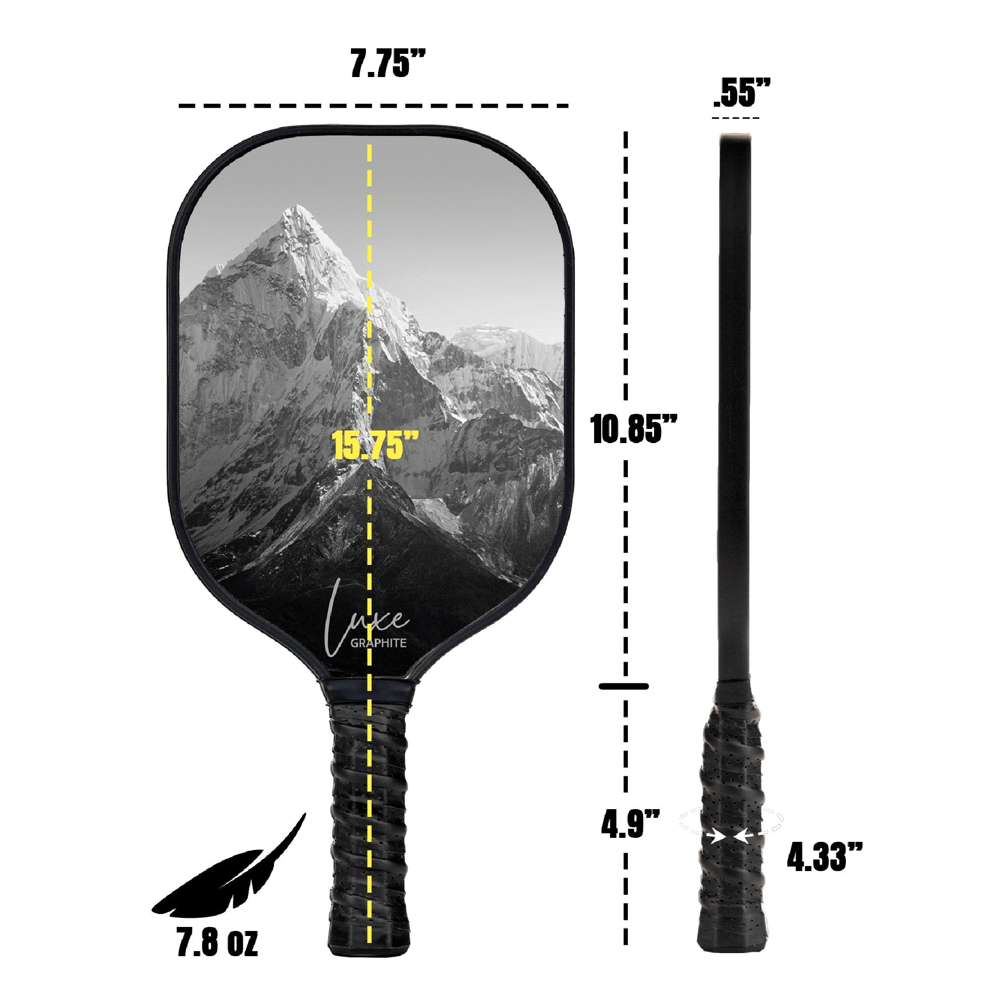 Holy Mother Luxe Graphite Pickleball Paddle with Cover by Palms-O-Aces ...
